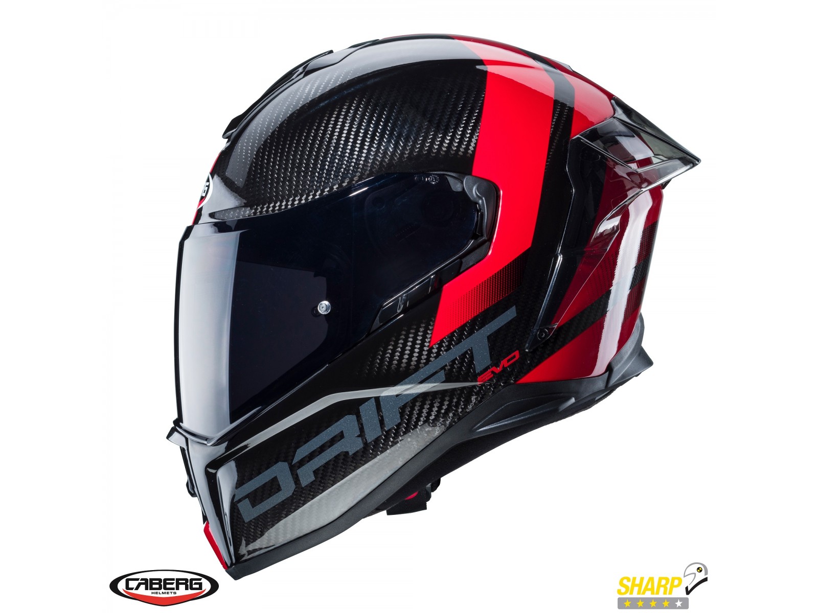 Casca integrala Caberg model Drift Evo Carbon Sonic K2 antracit/rosu ...